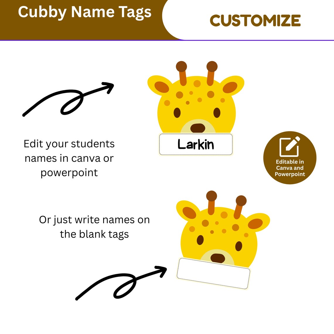 Safari Cubby Name Tags | Editable Jungle Animal Classroom Labels ...