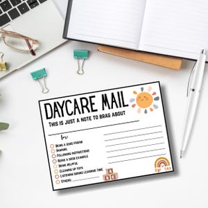 Daycare Mail - Daycare Notes, Note From Daycare Teacher, Homeschool ...