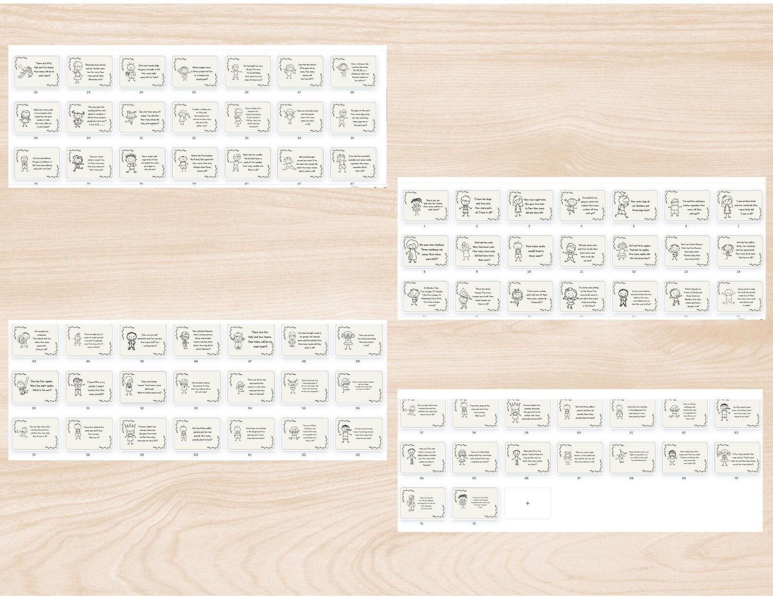 72 Flashcards One Step Word Problems PDF, Word Problems Worksheet for ...