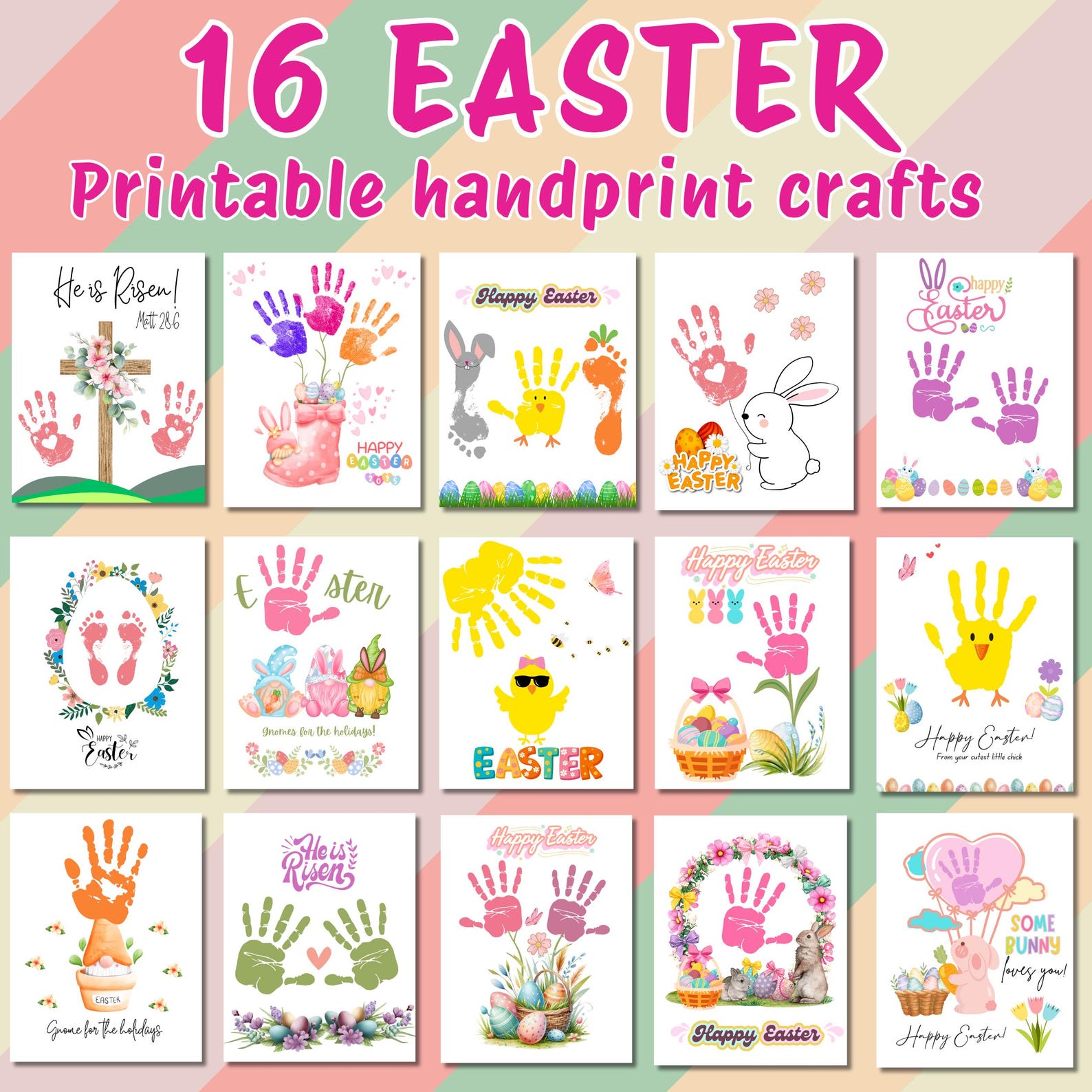 Easter Handprint Footprint Bundle Craft, Easter Handprint Art ...