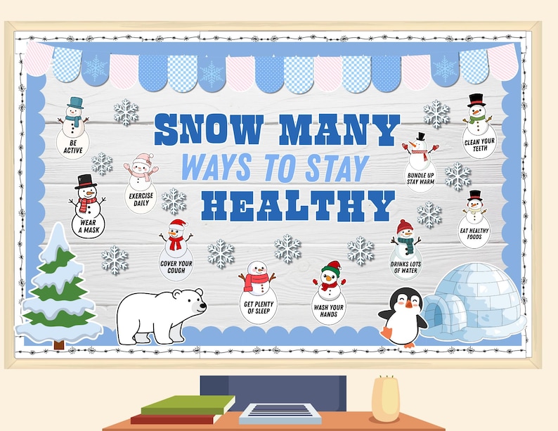Winter Healthy Habits Bulletin Board Kit (printable & Editable) - Etsy