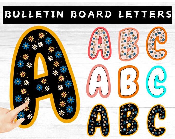 Happy Brights Bulletin Board Letters | A - Z, Letters and Numbers ...