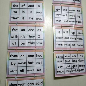 100 Printable Let's Learn Fry 1st Hundred Sight Words Hanging Charts ...