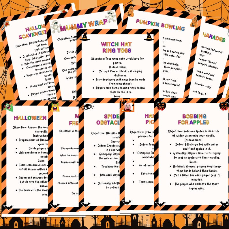 Halloween Printable Games for Kids Adults,digital Download Halloween ...