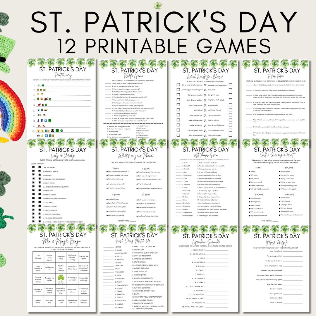 Simple St Patricks Day Games Printable St Patrick's Day Games St ...