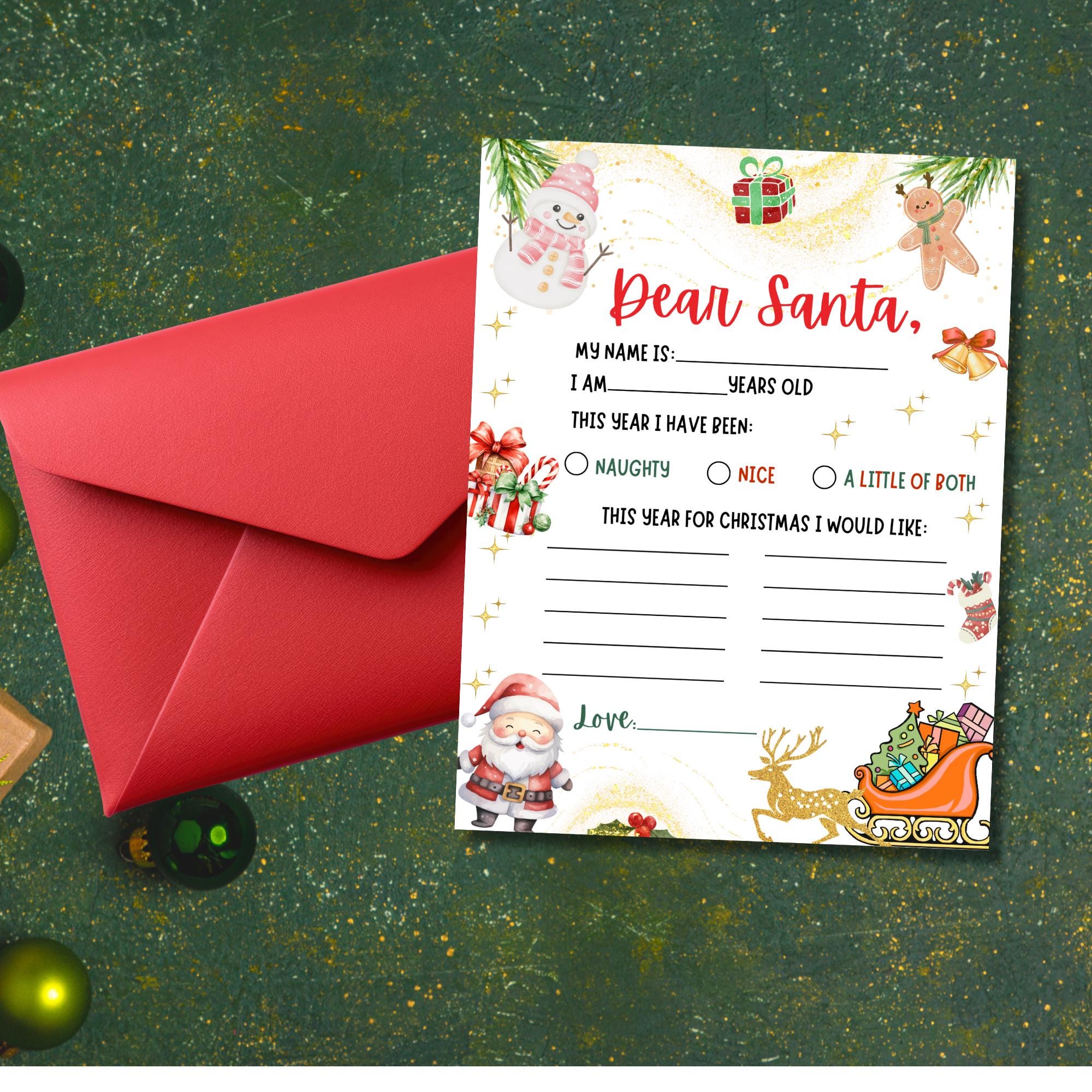 Christmas Wish List | Letter to Santa Printable (digital Download) - Etsy