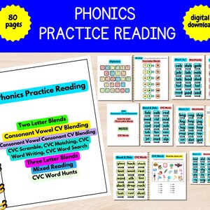 CVC Phonics Book, CVC Words Bundle, Practice Reading Book, Phonics ...