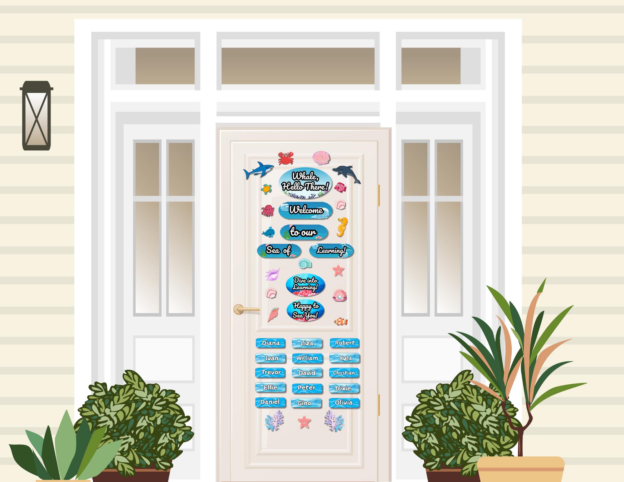 Ocean Classroom Door Decor Kit, Under the Sea Bulletin Board - Etsy
