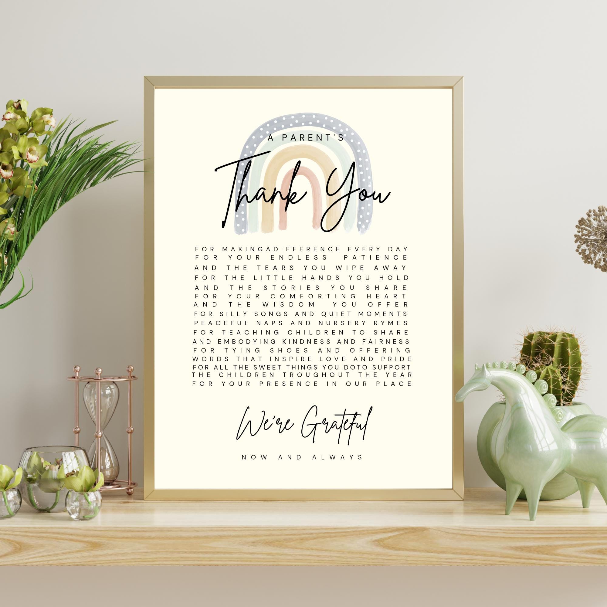 Printable Parents Thank You Nursery Teachers Teaching Teacher's Day ...