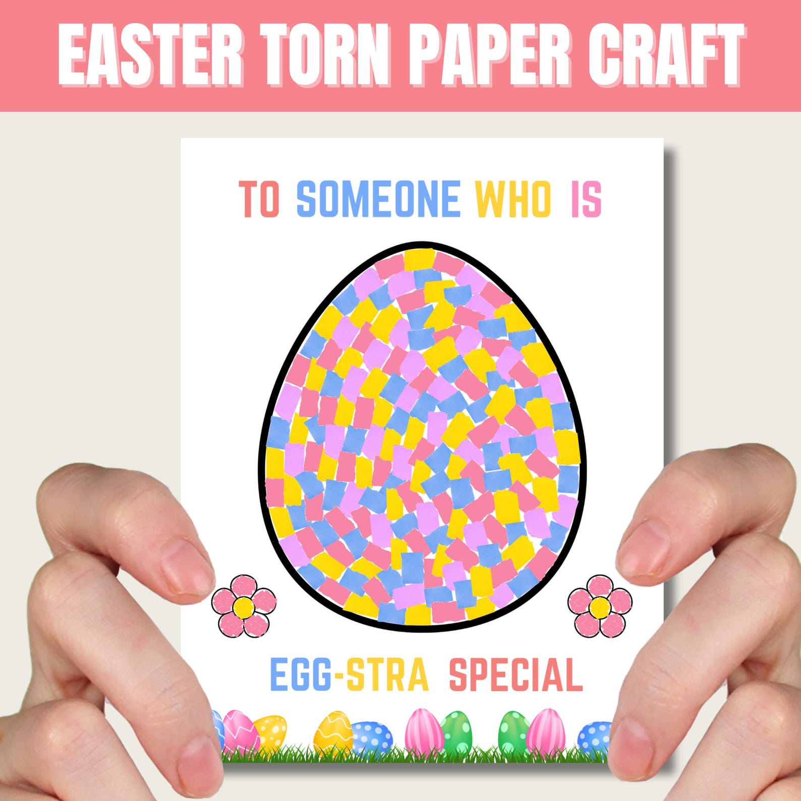 Easter Bunny Torn Paper Craft, Kids DIY Art Activity (printable PDF ...