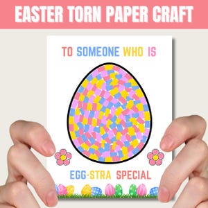 Easter Bunny Torn Paper Craft, Kids DIY Art Activity (printable PDF ...