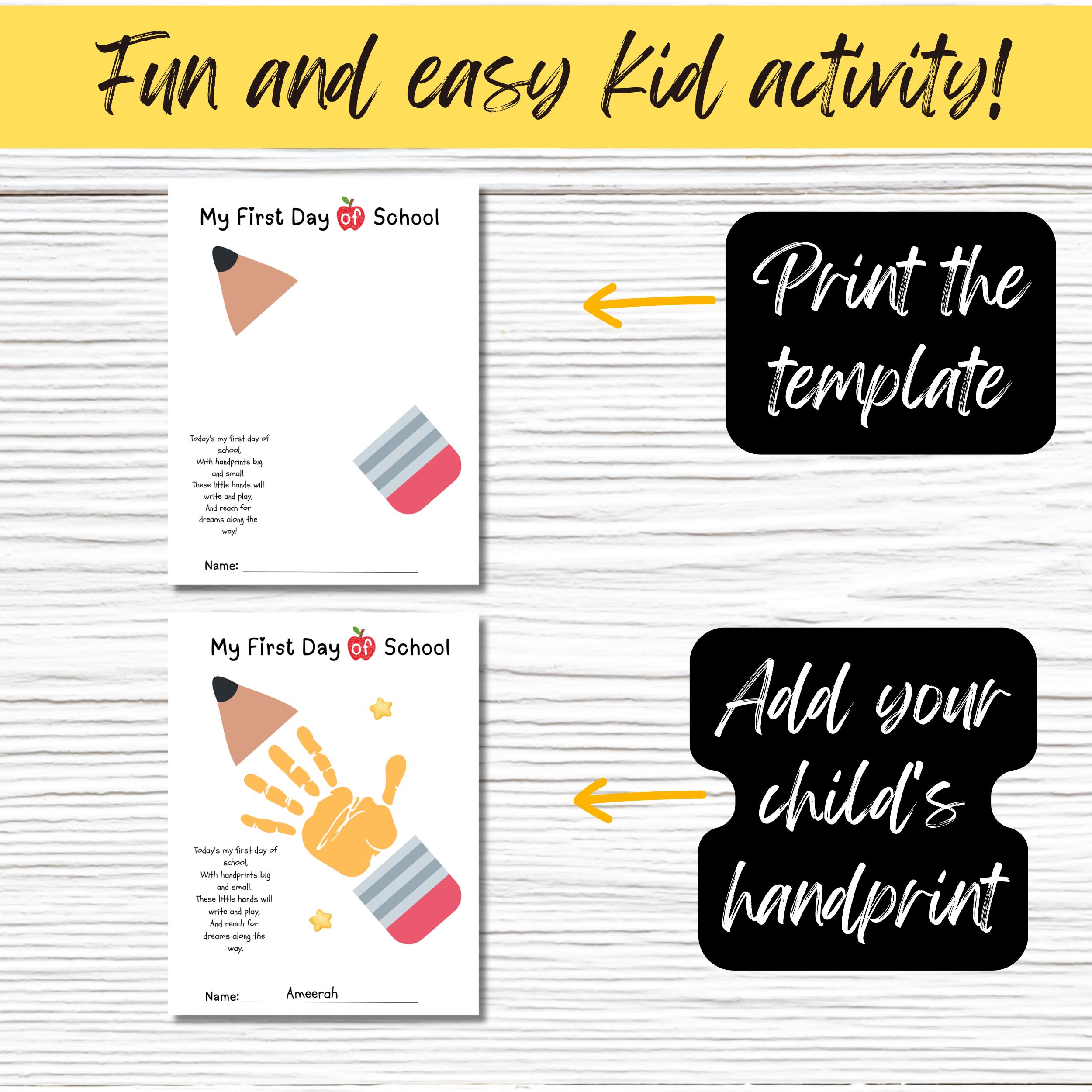 Back to School Handprint Art Bundle, Keepsake Craft (digital Download ...
