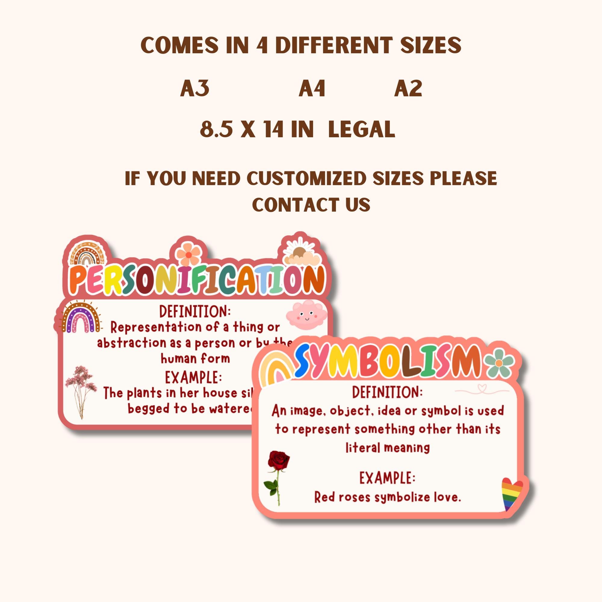 Figurative Language Posters | English Grammar, Classroom Decor (PDF) - Etsy