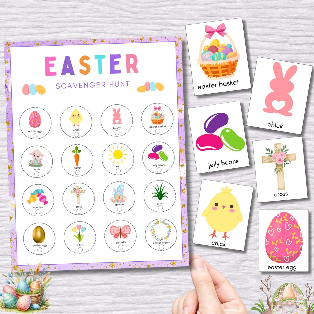 Printable Easter Scavenger Hunt, Spring Treasure Hunt (instant Download ...