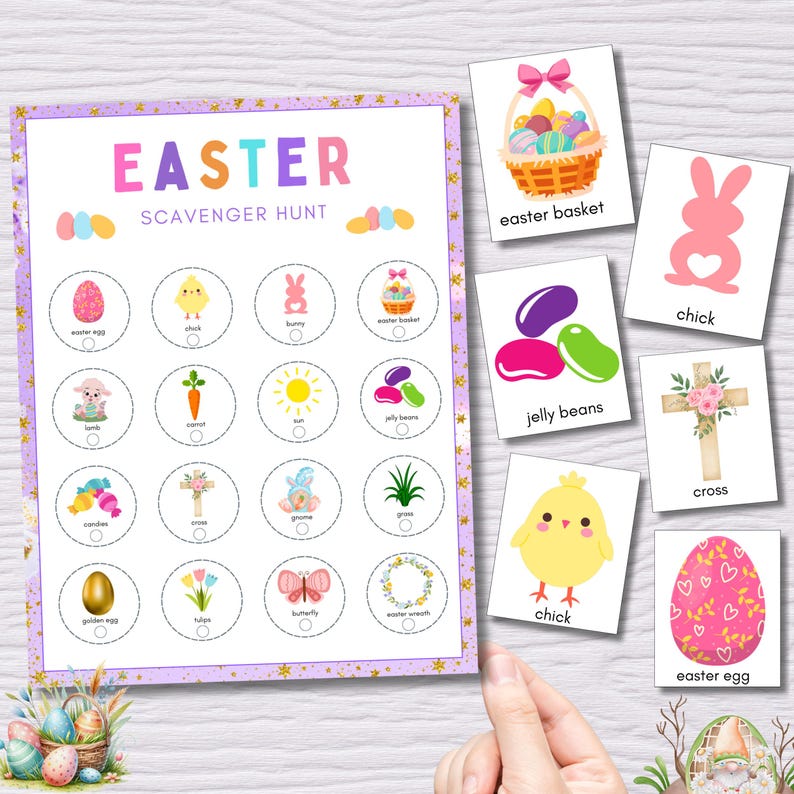 Printable Easter Scavenger Hunt, Instant Download Spring Treasure Hunt ...