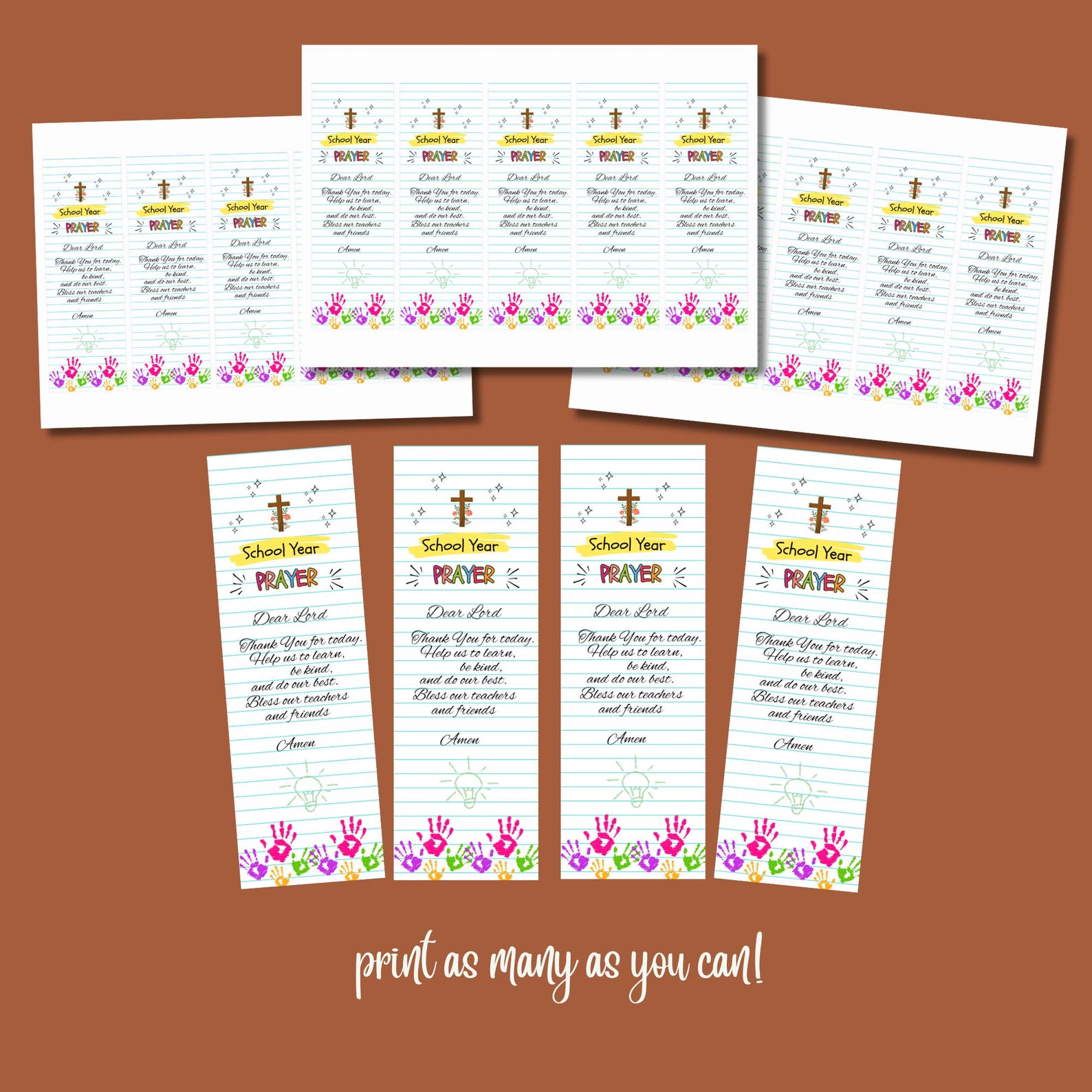 First Day of School Prayer Bookmark for Kids I Printable Sunday School ...