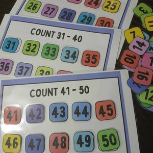 Counting Numbers 1 to 50 Busy Book Activity, Numbers Activity Game ...