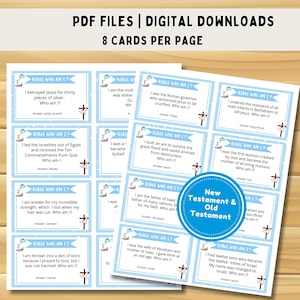 Bible Who Am I Trivia Cards, Printable Christian Party Game for Kids ...