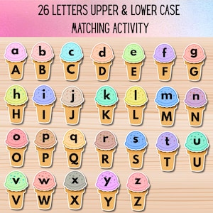 Ice Cream Alphabet Matching Game, Preschool Printable (digital Download ...