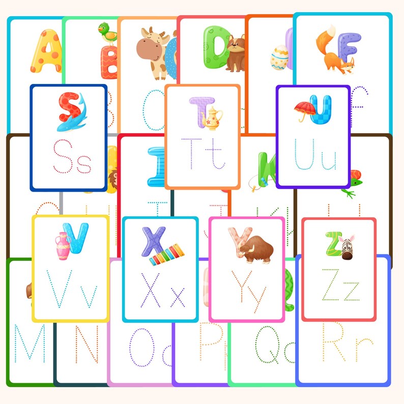Alphabet Flash Cards, 26 ABC Flash Cards A-Z Cards Sounds Learn Abcs ...
