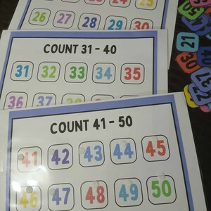 Counting Numbers 1 to 50 Busy Book Activity, Numbers Activity Game ...