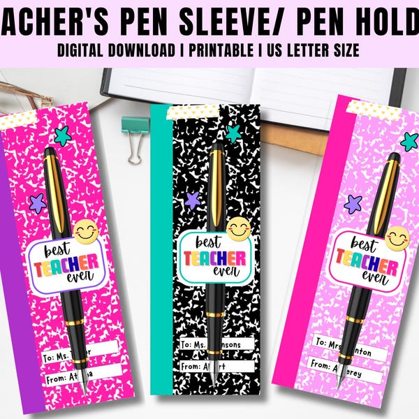 Printable Pen Sleeve - Etsy