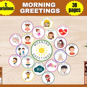 Classroom Morning Greetings Poster Set, 38 Pages (printable PDF & PNG ...