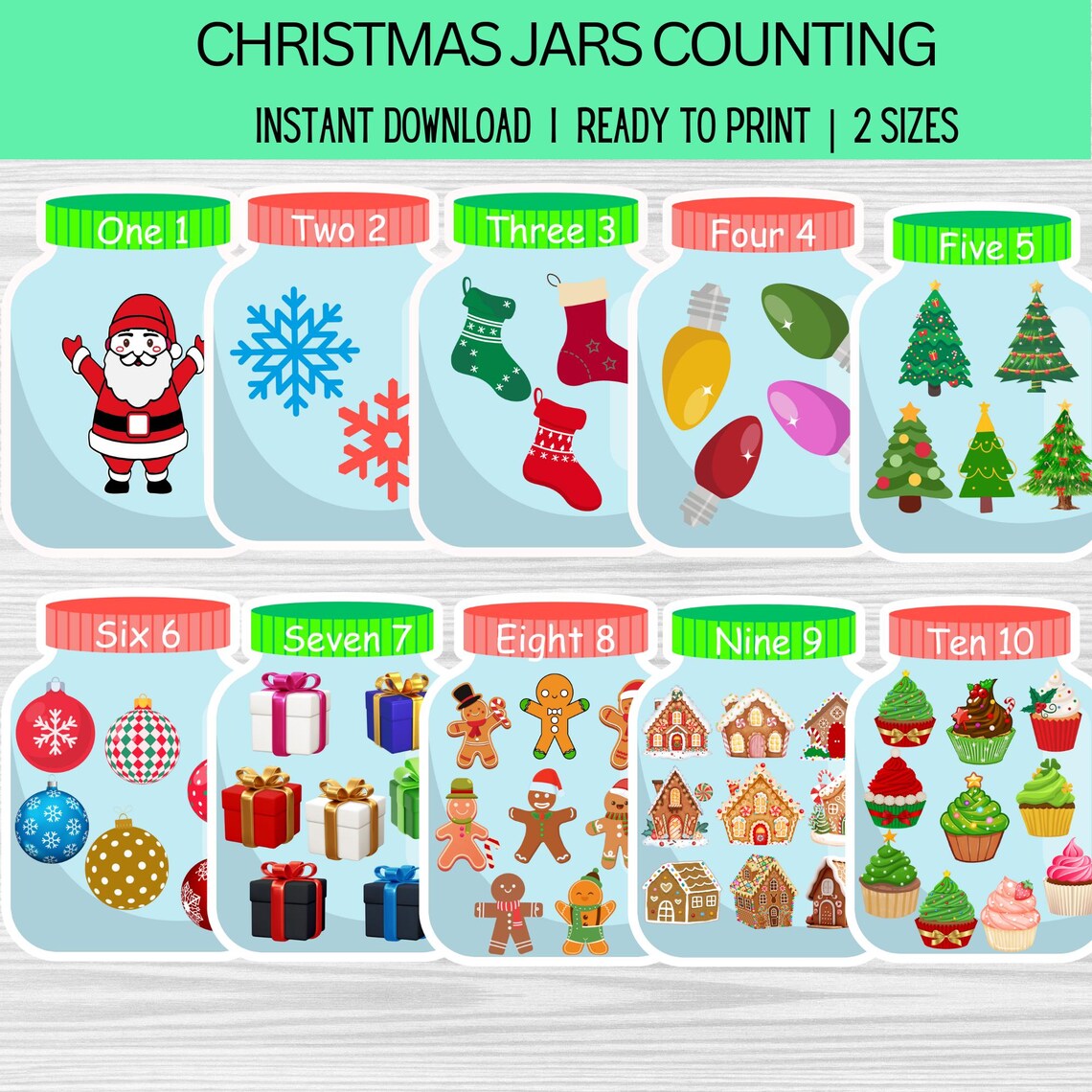Christmas Counting Activity, Toddler Number Sorting (digital Download ...