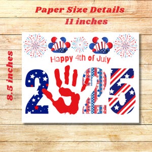 4th of July Handprint Art, Patriotic Keepsake (printable) - Etsy