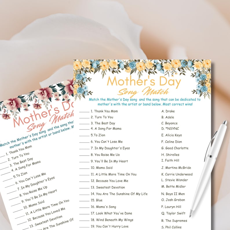 Mothers Day Activity, Mothers Day Song Match, Mothers Day Music Trivia ...