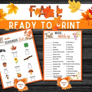 Fall Printable Game Bundle, Family Autumn Activities (PDF) - Etsy