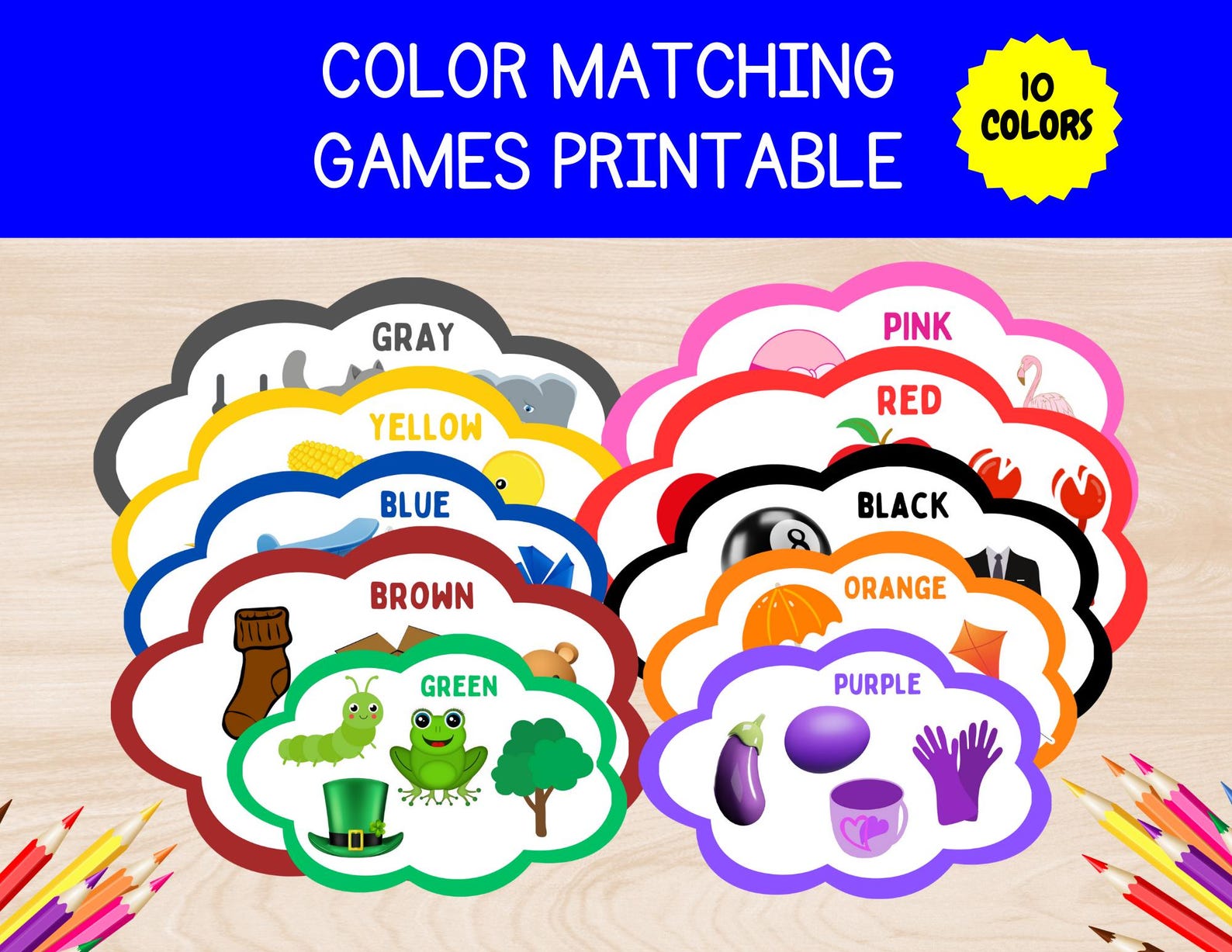 Color Matching Activity, Preschool Printable Sorting Game (PDF & PNG ...