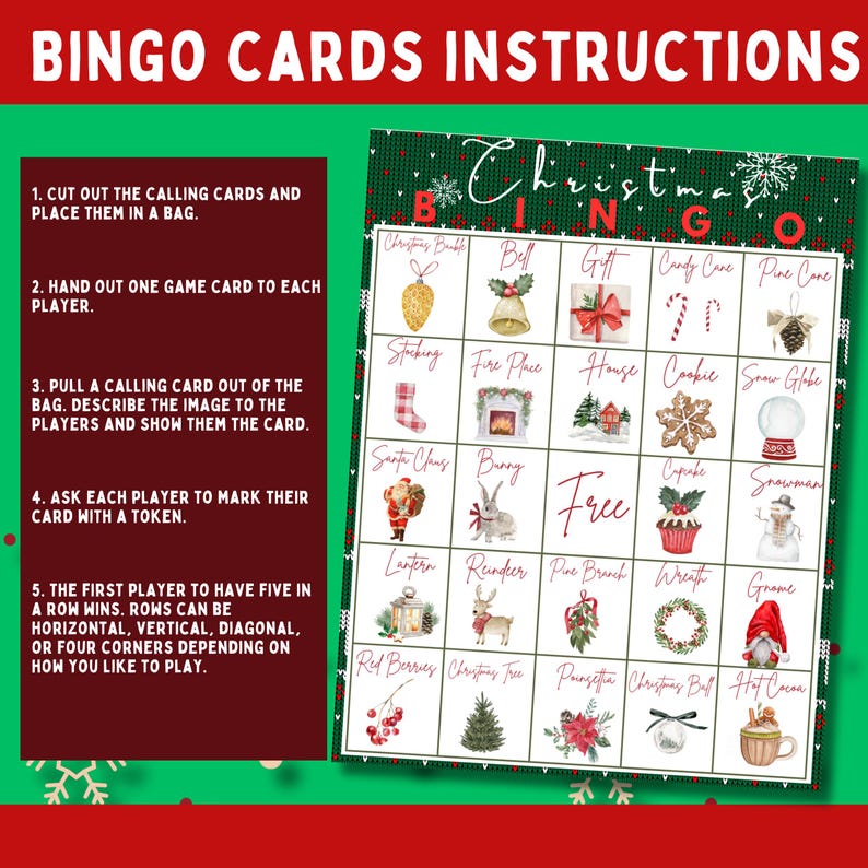 Christmas Bingo, 30 Christmas Bingo Cards, Christmas Games, Christmas ...