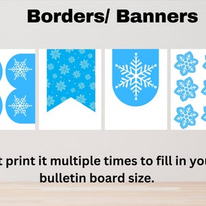 Winter Classroom Bulletin Board Kit | Snowflakes & Mittens (printable ...