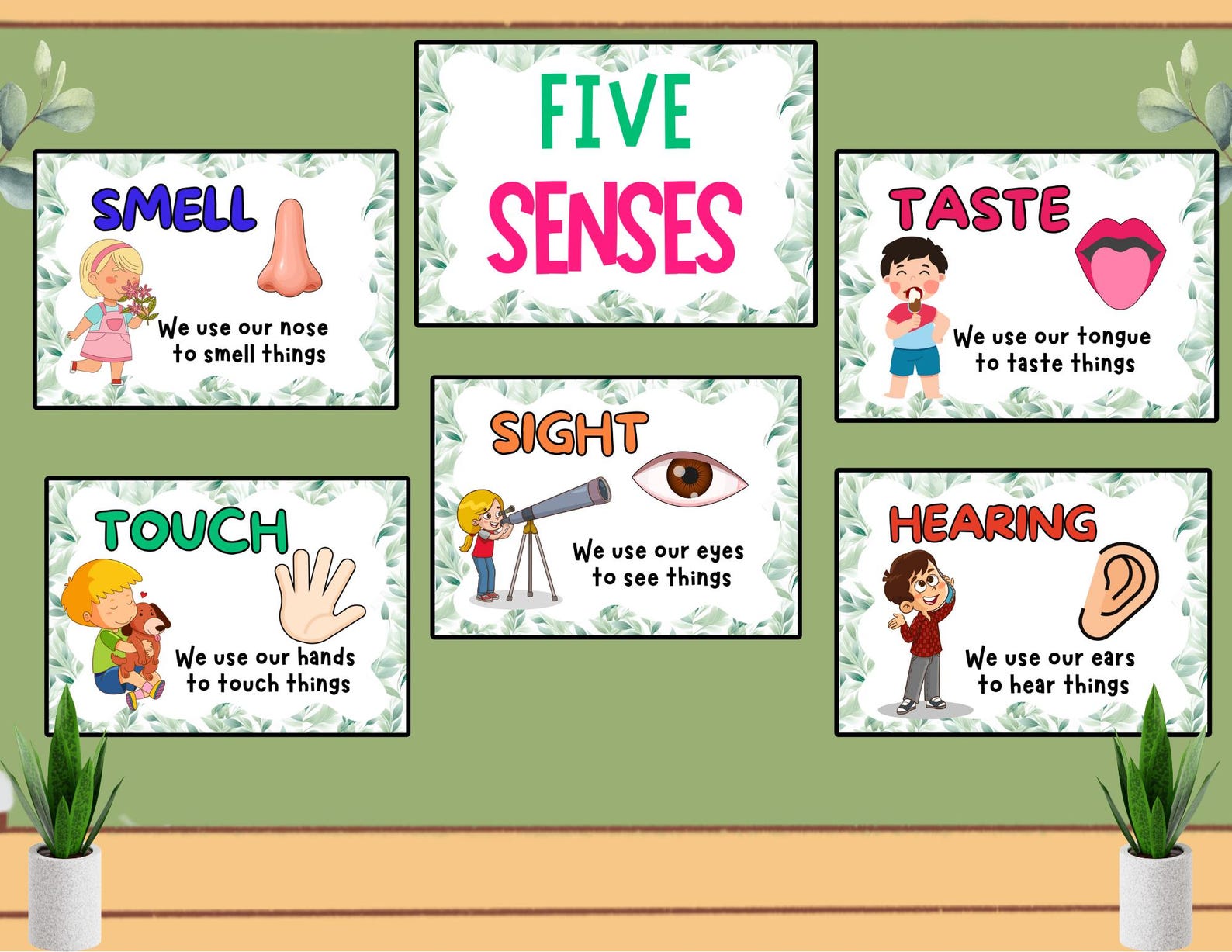 The 5 Senses Day Care Classroom Posters | Pre-k, Kindergarten Classroom ...