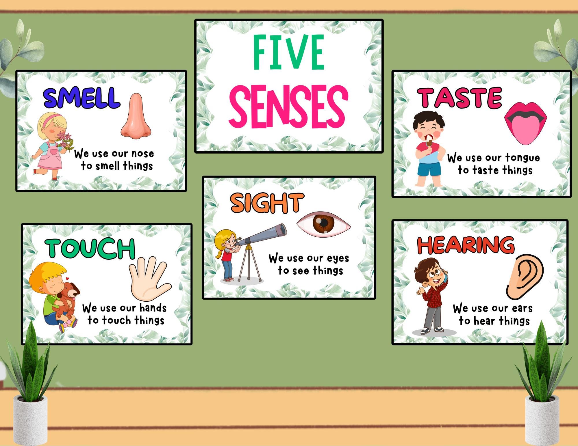 Five Senses Classroom Posters | Daycare, Pre-k Decor - Etsy