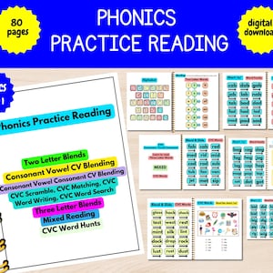 CVC Phonics Reading Book, Homeschool Activity (PDF, PNG) - Etsy