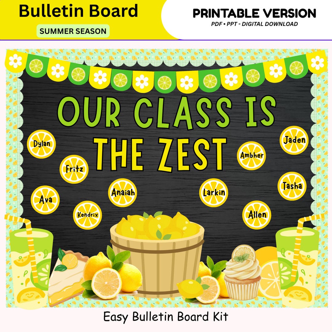 Lemon Bulletin Board |summer Classroom Decor, Kindness Theme (digital ...