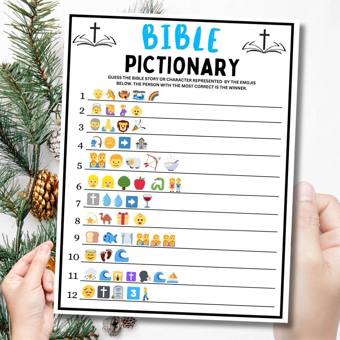 Bible Emoji Pictionary Game, Fun Bible Study Activity for Kids, Teens ...