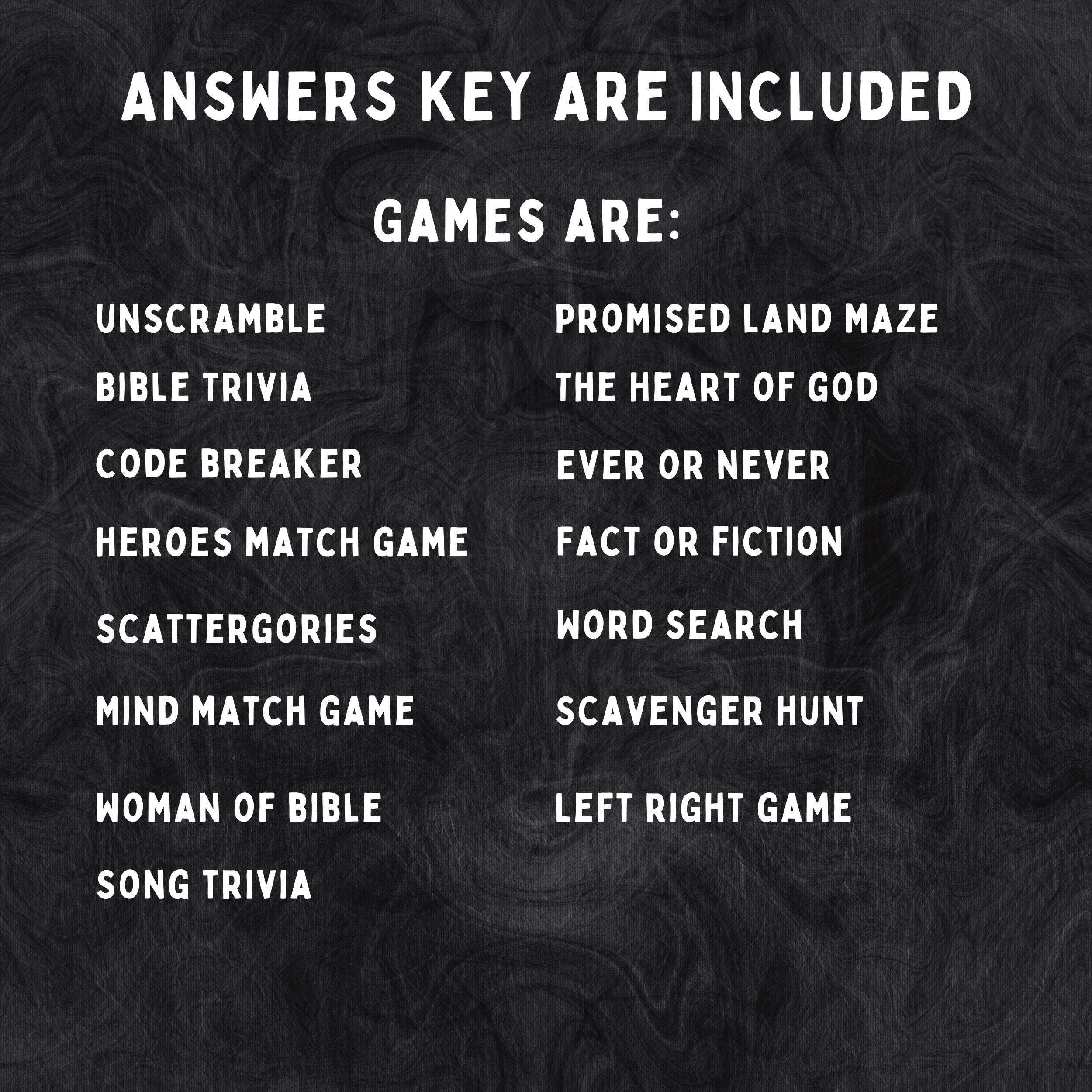 Printable Bible Games Bundle | Church, Sunday School (digital Download ...