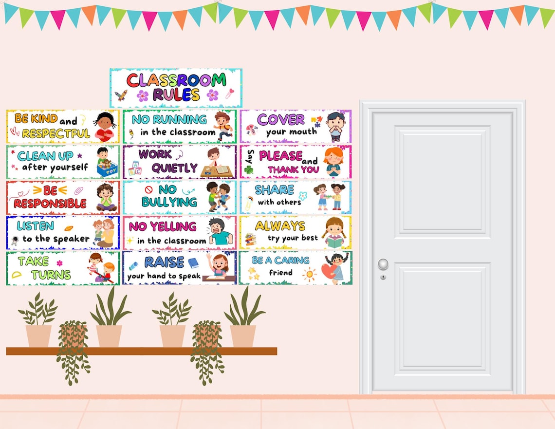 Printable Classroom Rules Posters classroom Decor Behavior Rules ...