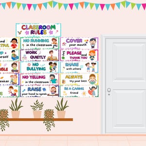 Printable Classroom Rules Posters |classroom Decor | Behavior Rules ...