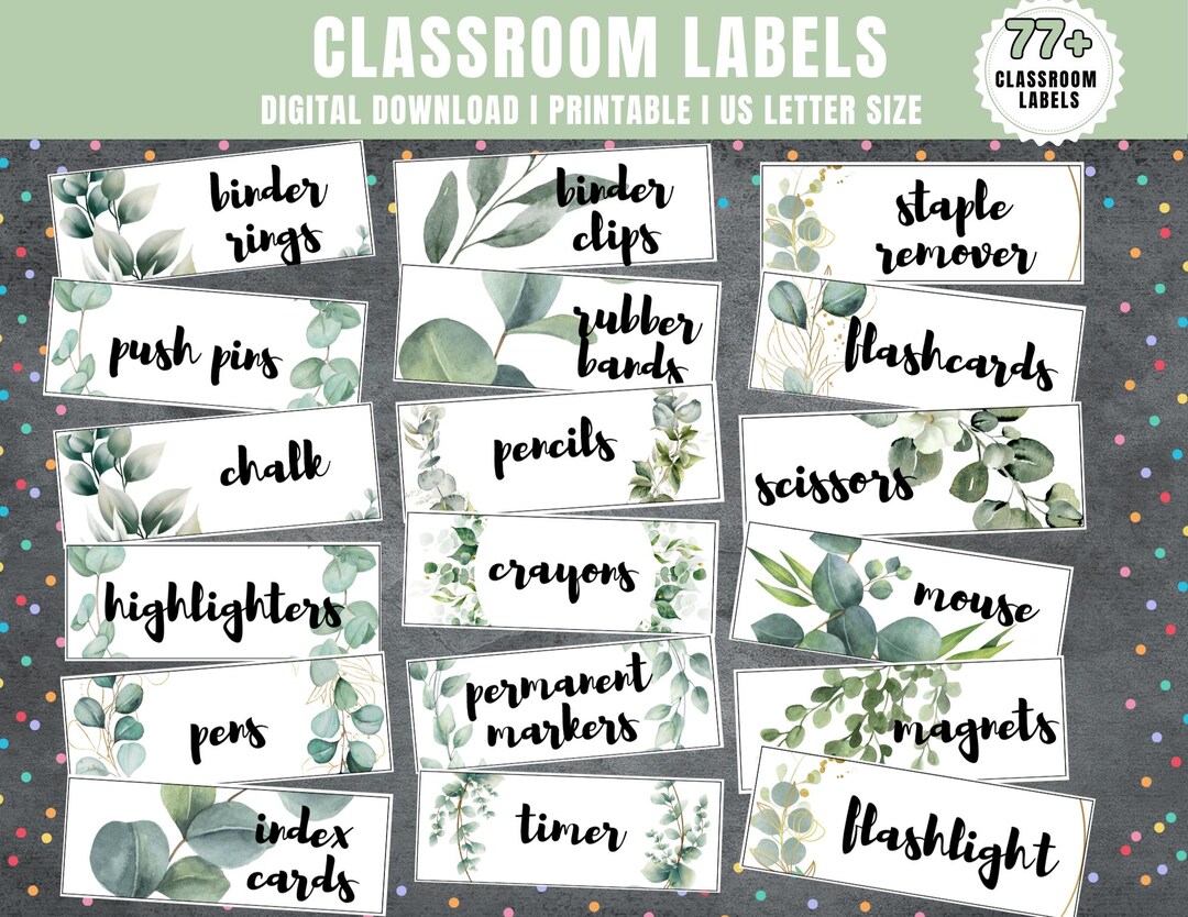 Eucalyptus Classroom Labels | Printable Teacher Organization (digital ...