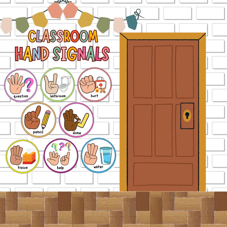 Hand Signals for Classroom Management, Classroom Rules, - Etsy