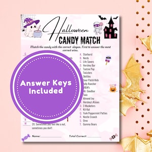Halloween Candy Match Game, Halloween Trivia, Halloween Party Games ...