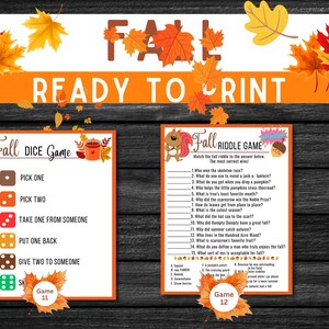 Fall Printable Game Bundle, Family Autumn Activities (PDF) - Etsy