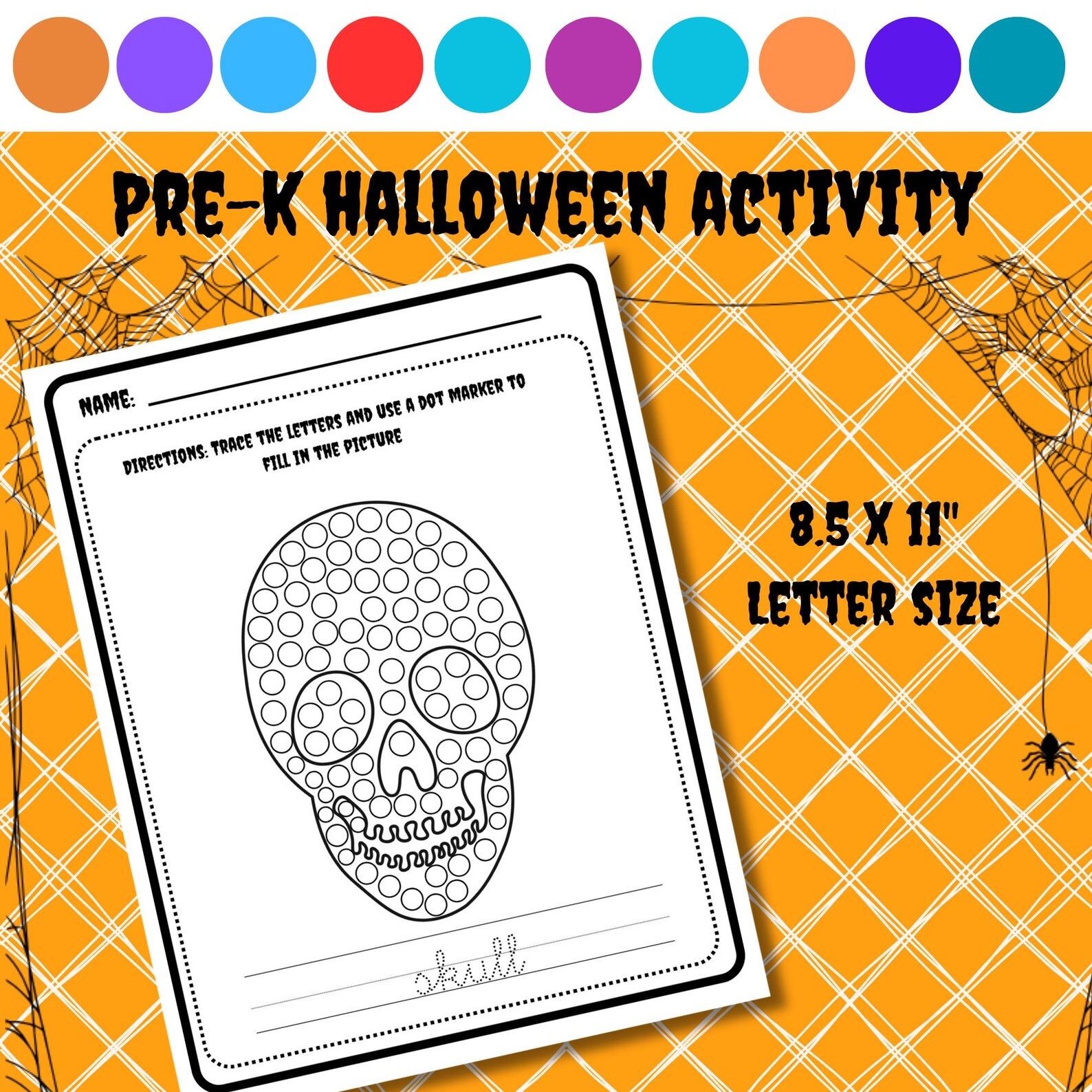 Halloween Dot Marker Printable - Cute Dab a Dot Coloring Pages for ...