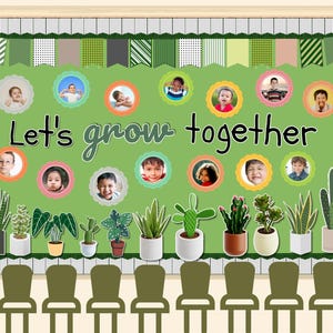 Succulent Classroom Bulletin Board Kit, Plant Theme Decor (printable ...