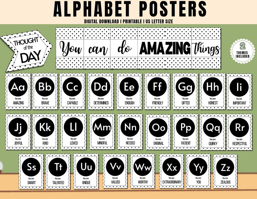 A-Z Alphabet Positive Affirmations Poster | Printable Classroom Decor ...