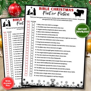 Bible Christmas Fact or Fiction Game | Nativity Christian Printable for ...